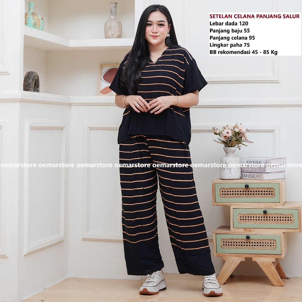 Jual SETELAN CELANA PANJANG KULOT MOTIF SALUR || SETELAN BATIK LD 120 ...