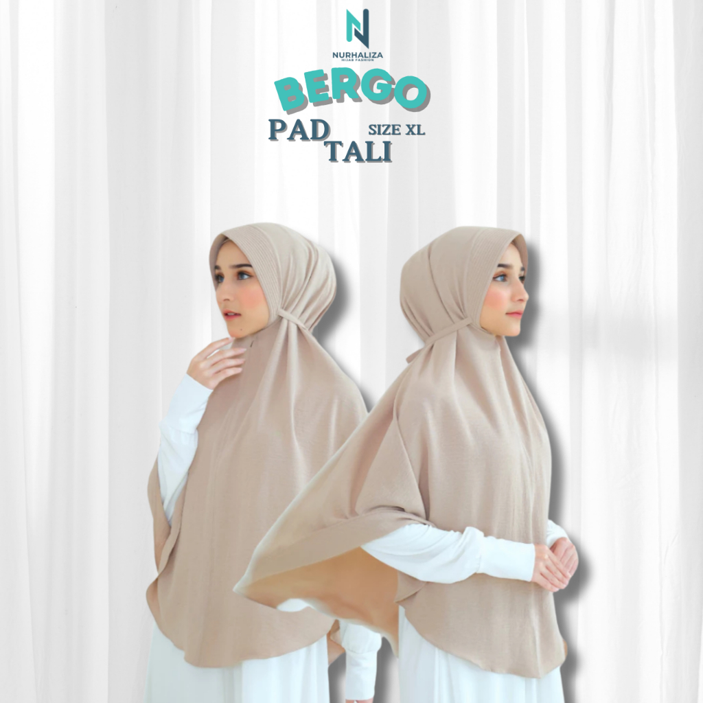 Jual Hijab Bergo XL Pad Tali maryam Cringkle Airflow PREMIUM kerudung instan jilbab muslim ...