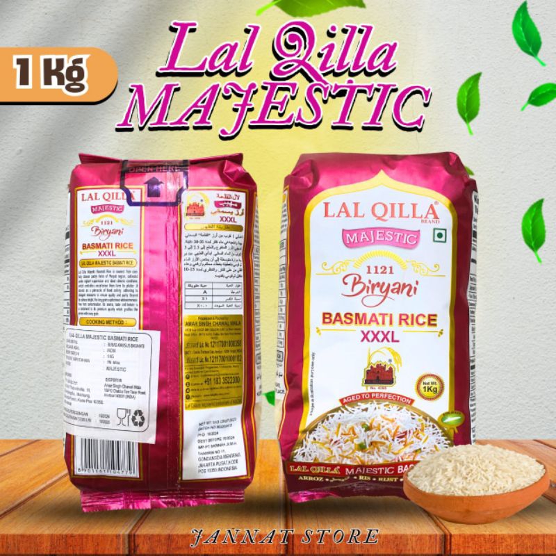 Jual LAL QILLA BIRYANI BASMATI RICE XXXL MAJESTIC ASLI KEMASAN 1KG ...