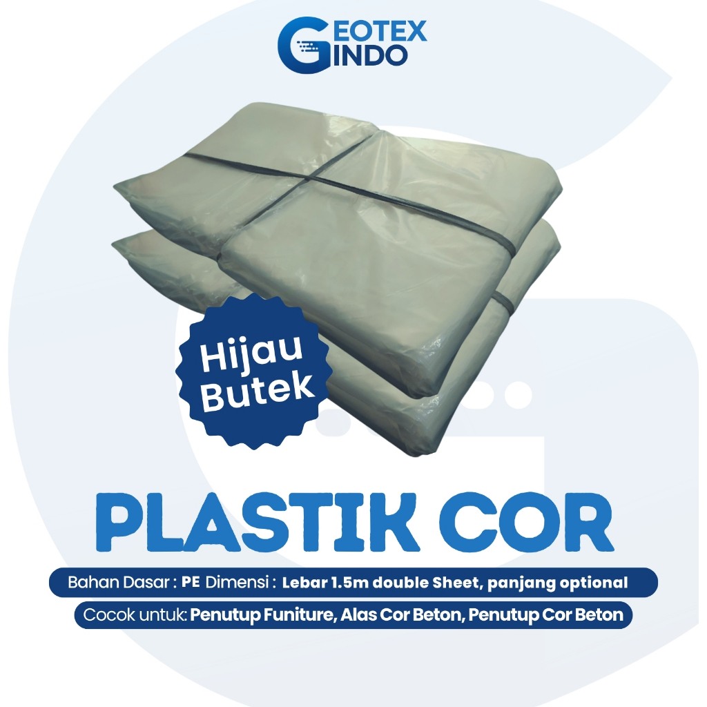 Jual Plastik Cor Hijau Butek Pack lebar 1.5m double sheet tebal 0.06 ...