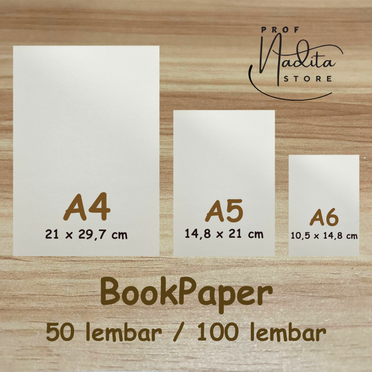 Jual Bookpaper polos, kertas novel 72gr A4 A5 A6, 100 lembar, 50 lembar ...
