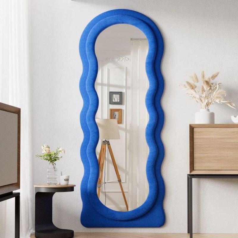 Jual (Free Paking Kayu) Kaca Cermin Aesthetic Standing Wave Mirror ...