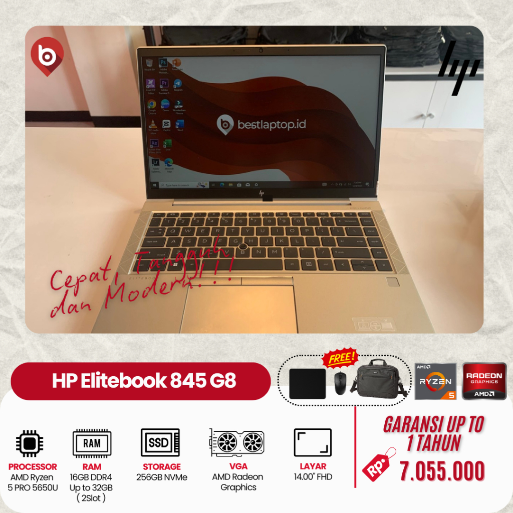 Jual Laptop Second Premium HP Elitbook 845 G8 AMD Ryzen 5 Pro RAM 16GB SSD 256GB Garansi Up To 1 ...