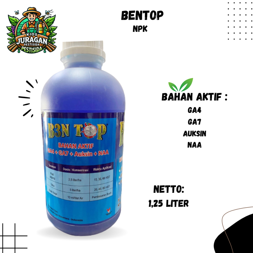 Jual BENTOP 1,25 LITER PEMBESAR BULIR PADI,JAGUNG DAN BUAH NAGA ...