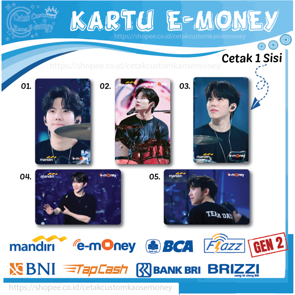 Jual KARTU EMONEY ETOLL KPOP BAND KOREA DAY6 DOWOON EMONEY MANDIRI BCA ...