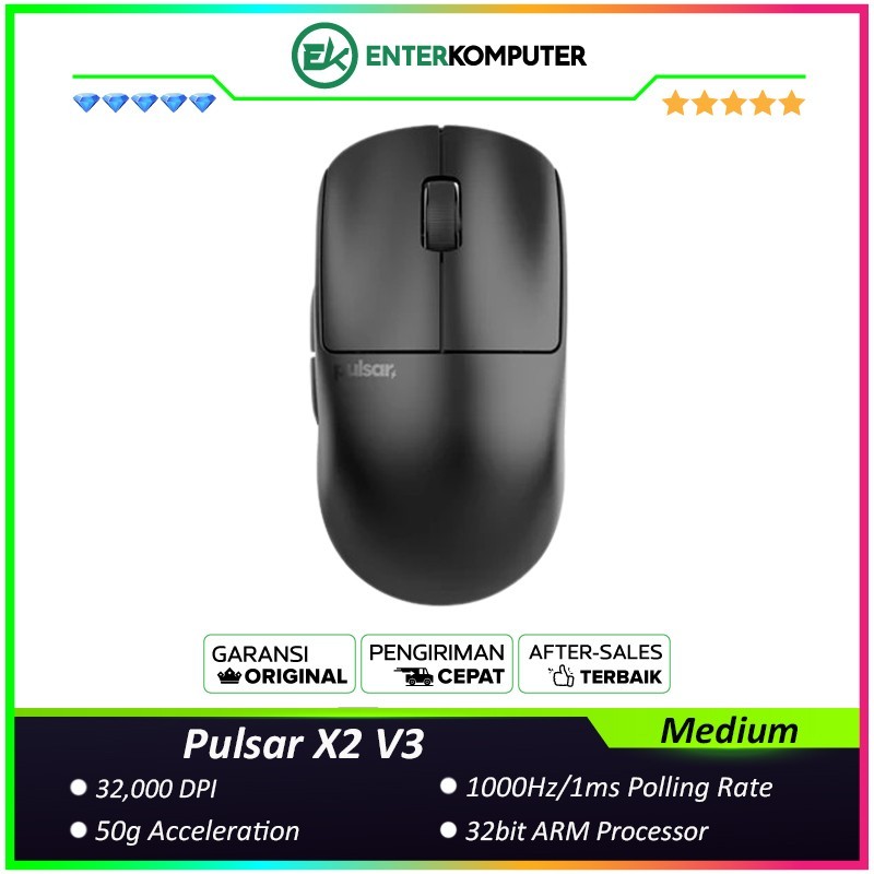 Jual Pulsar X2 V3 Medium Wireless Gaming Mouse - Black | Shopee Indonesia