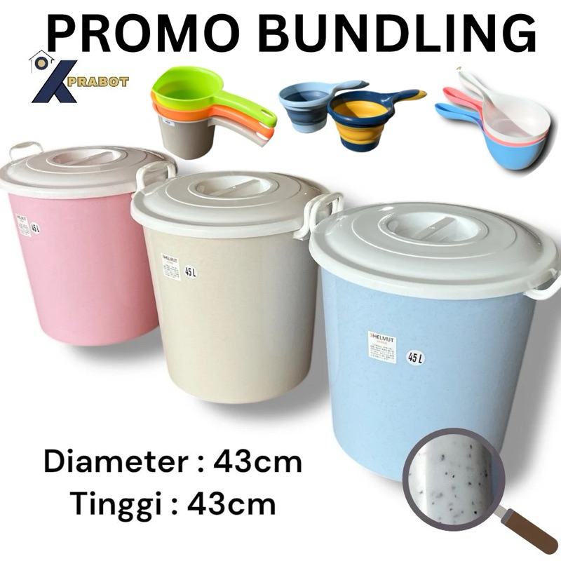 Jual [PROMO BUNDLING FREE] Gayung mandi + Ember Tutup Hyper Ceramic 45 ...