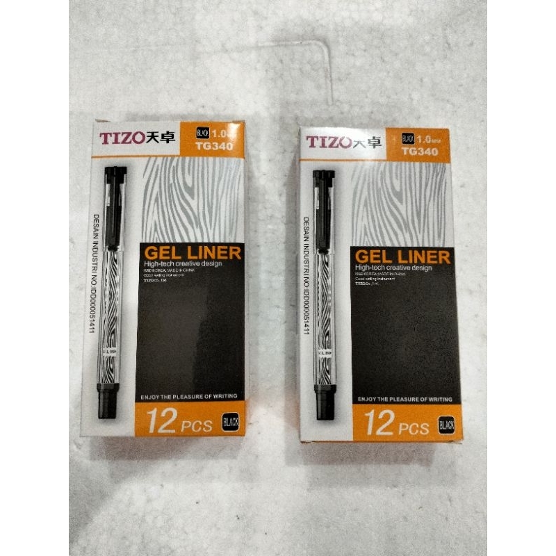 Jual PEN GEL 1,0 HITAM TG 340 MERK TIZO PEN GEL HITAM TEBAL PEN GEL ...