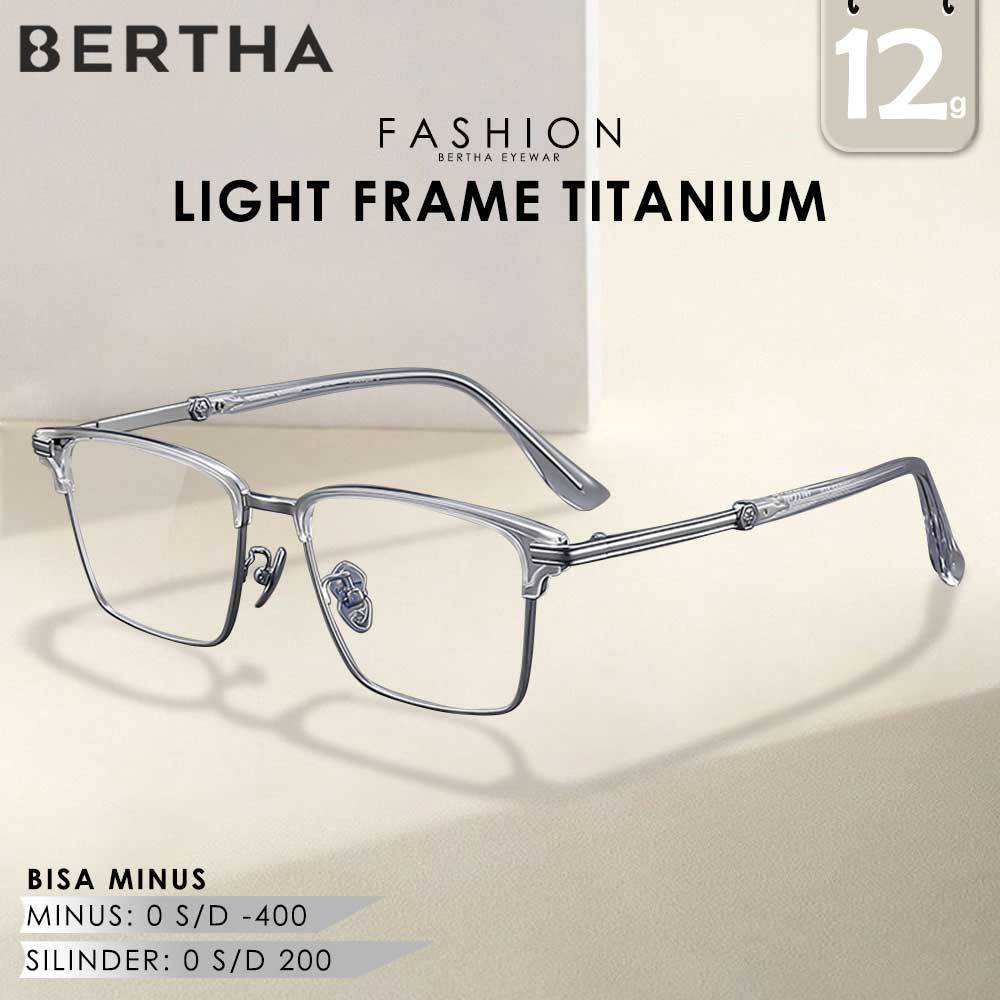 Jual Bertha Frame Kacamata Style Kotak Simple Business Elegant Bahan ...