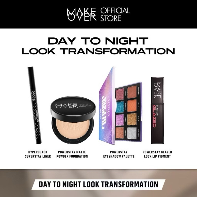 Jual Day to Night Look Transformation : Powder Foundation, Eye palette ...