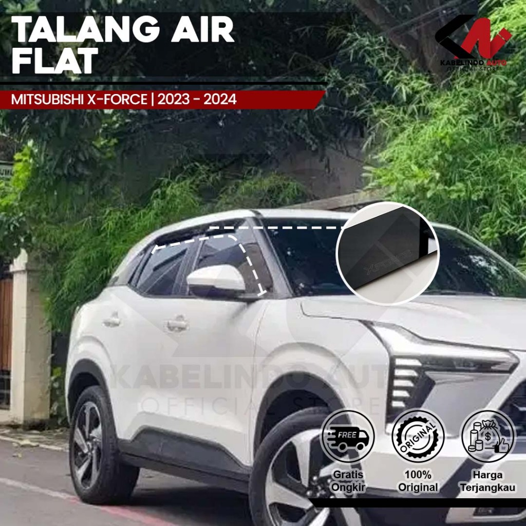 Jual Talang Air Pintu Mobil Mitsubishi XForce 2023 - 2024 Flat High Quality 4 Pintu | Shopee ...