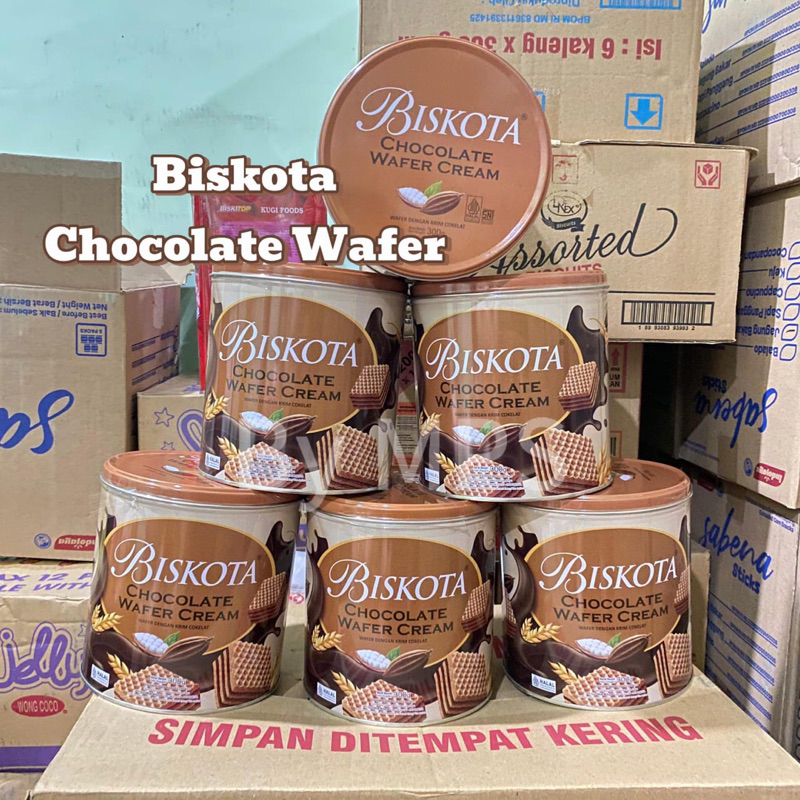 Jual Biskota wafer rasa chocolate vanilla kaleng kue lebaran 2025 ...