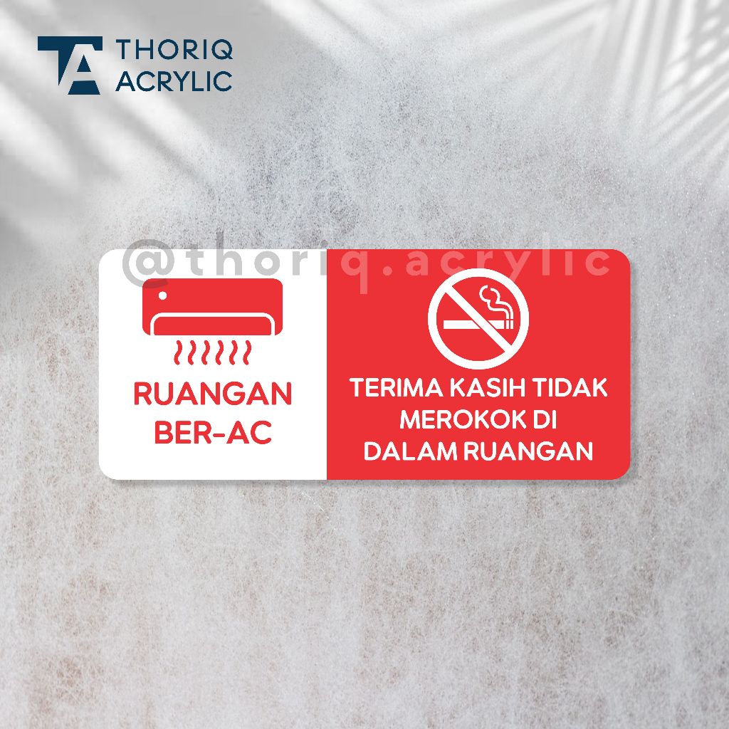 Jual Sign Akrilik Ruangan BerAC Dilarang merokok | Hiasan dinding ...