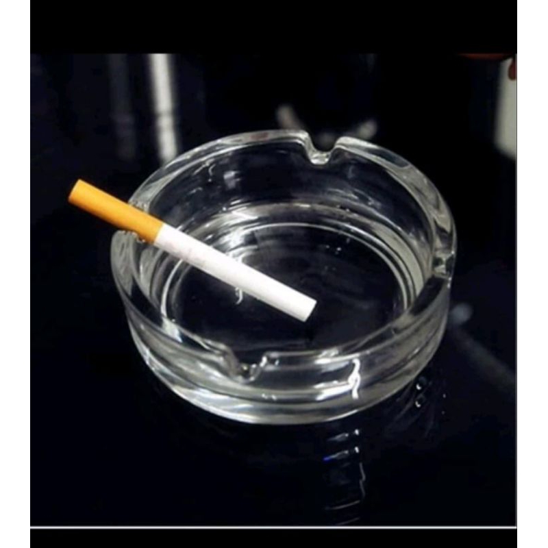 Jual Asbak Rokok Bulat Bahan Beling Tebal Kaca Bening 4 Inch Round ...