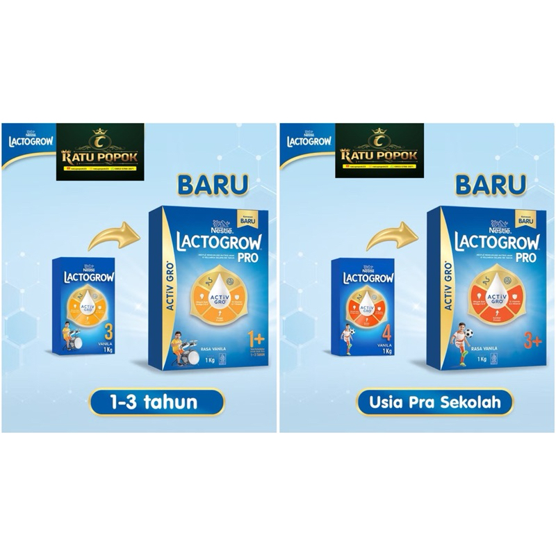 Jual LACTOGROW (Kemasan Baru) PRODUK TAHAP 1+ (1-3th) DAN 3+ (3th ...