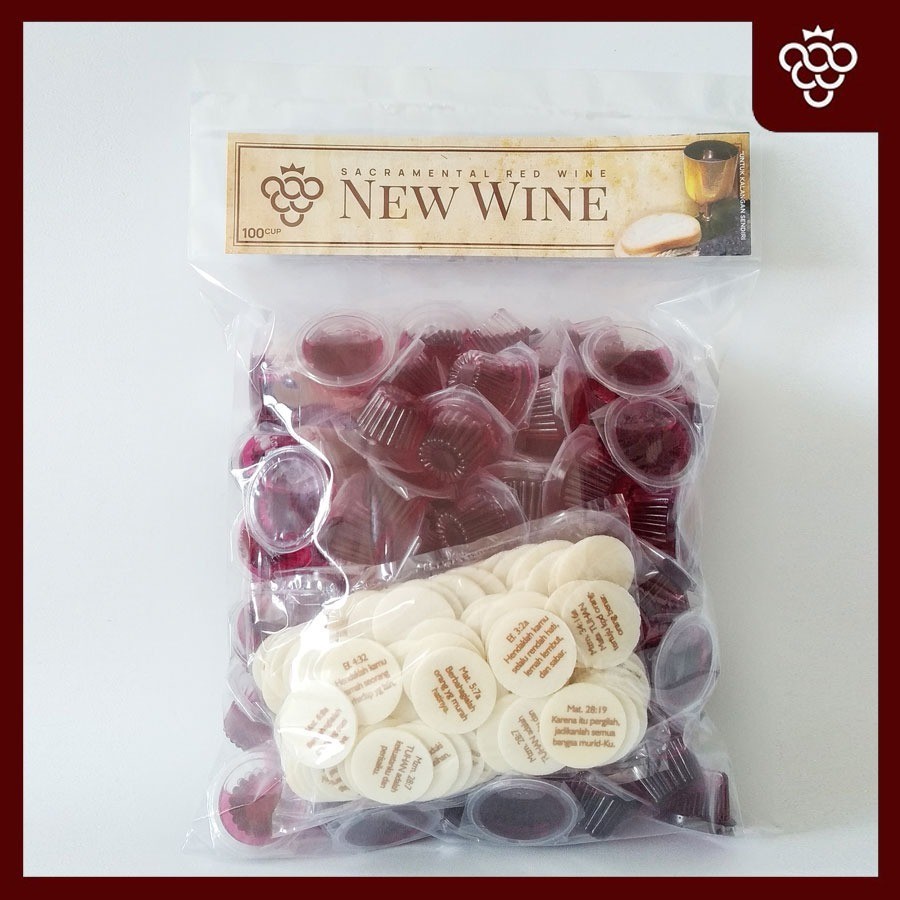 Jual Anggur Perjamuan Kudus Cup + Hosti Ayat Kecil - Isi 100 Cup baru ...