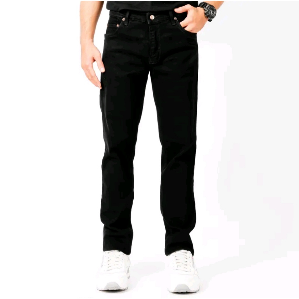 Jual CELANA DENIM JEANS REGULER Warna Hitam Celana Jeans Pria Panjang ...