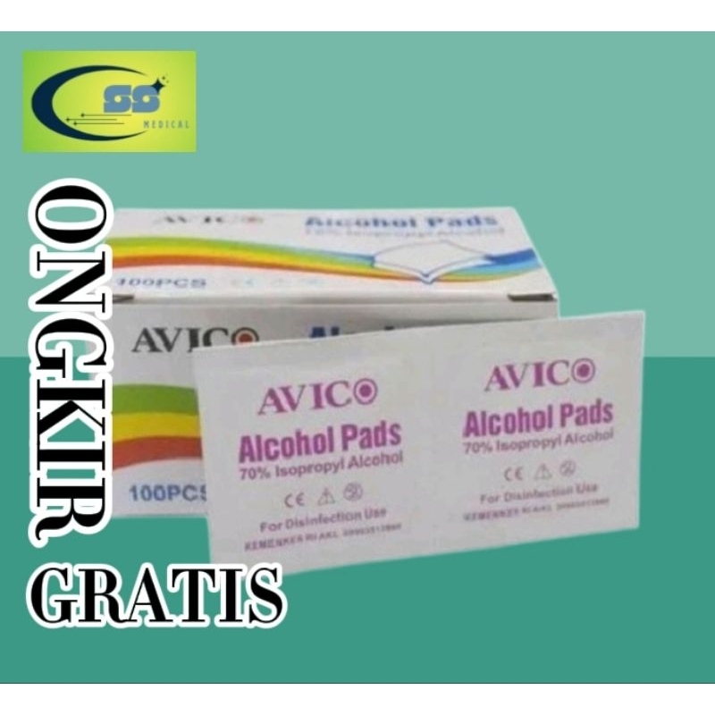 Jual Avico Alcohol Pads Isopropanol 70%/Alkohol swab isi 100 | Shopee ...
