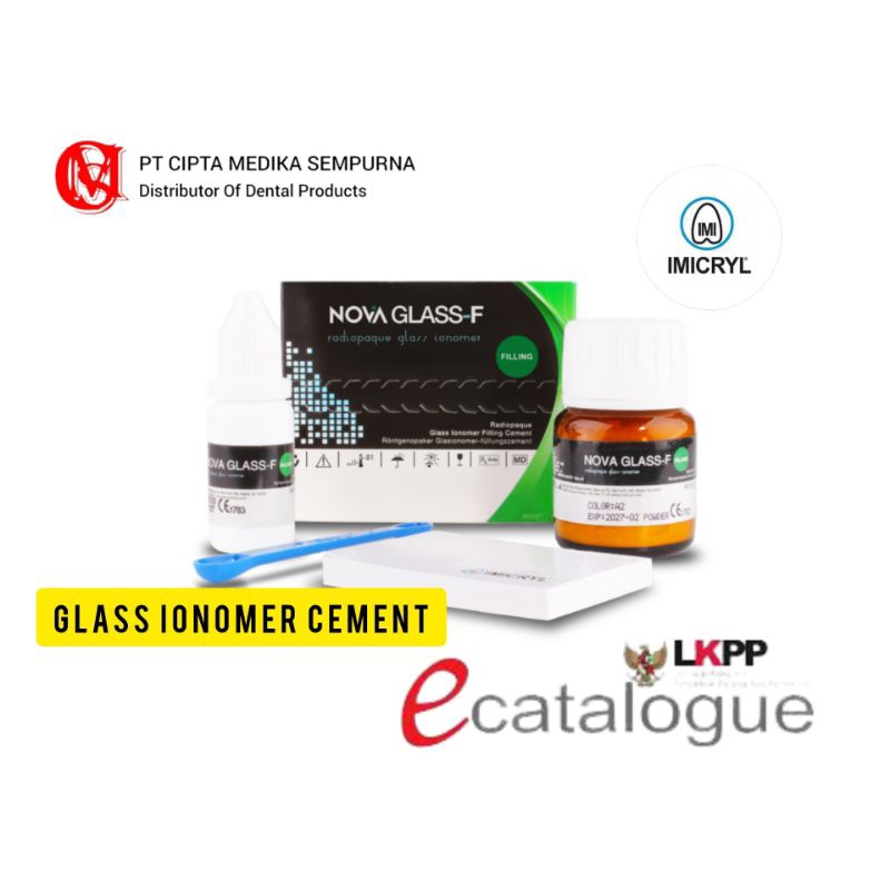 Jual IMICRYL DENTAL NOVA GLASS F GIC GLASS IONOMER FILLING CEMENT 15gr | Shopee Indonesia