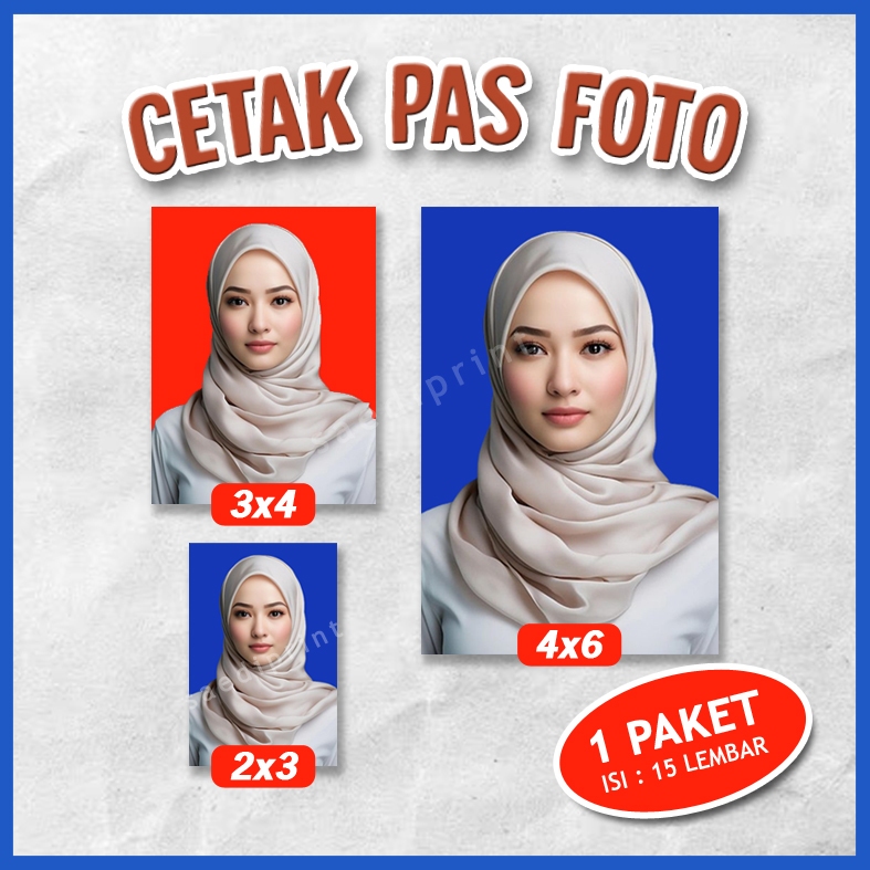 Jual Pas Foto 2x3, 3x4, 4x6 | Photo Warna Gratis Edit [saediprint ...