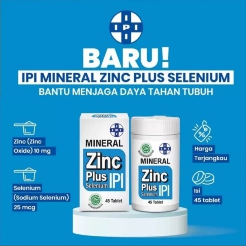 Jual IPI Mineral Zinc Plus Selenium isi 45 Tablet | Vitamin Ipi Zinc ...
