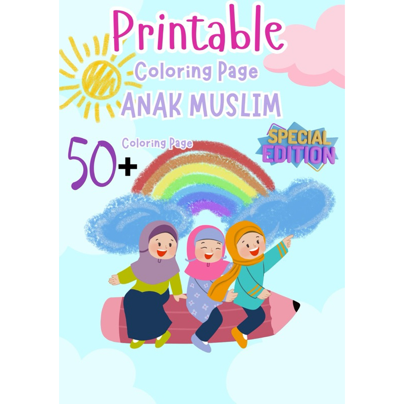 Jual Printable coloring page anak muslim | Shopee Indonesia