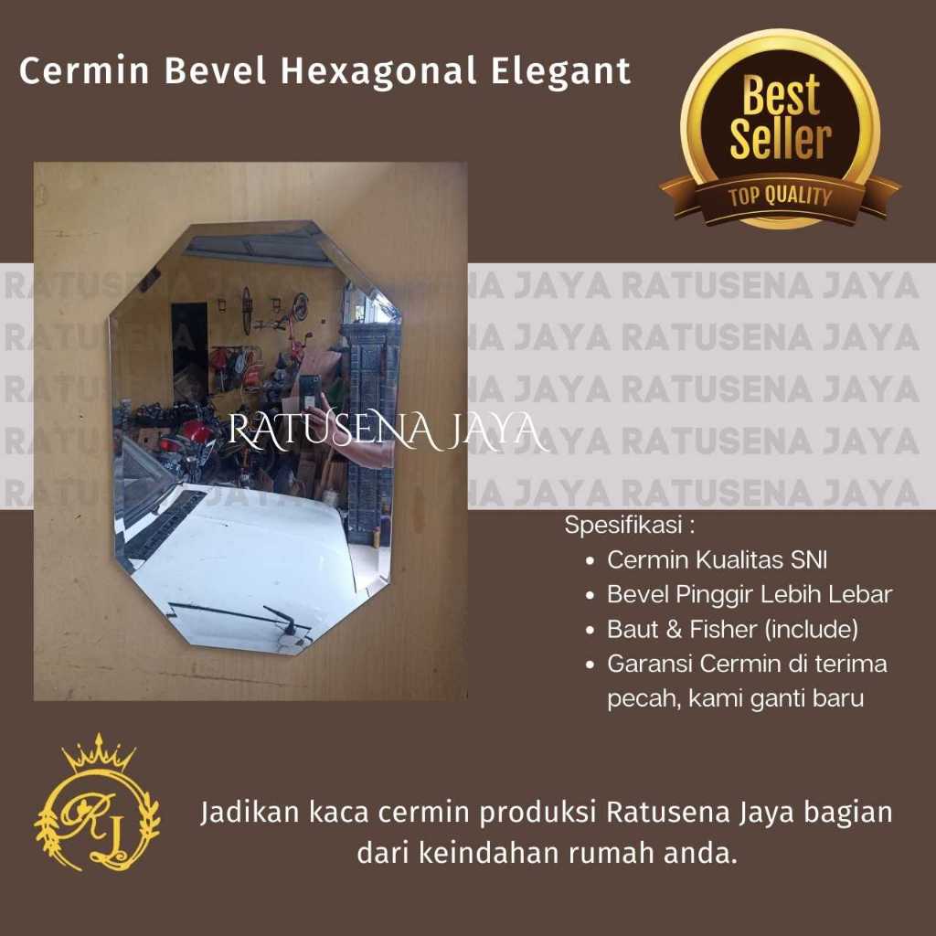 Jual Cermin custom Hexagonal uk. 50x75cm | Shopee Indonesia
