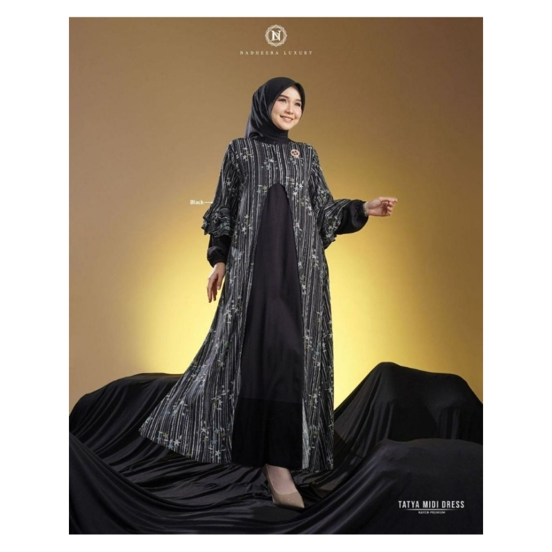 Jual TATYA MIDI DRESS ORI BY NADHEERA LUXURY | Shopee Indonesia
