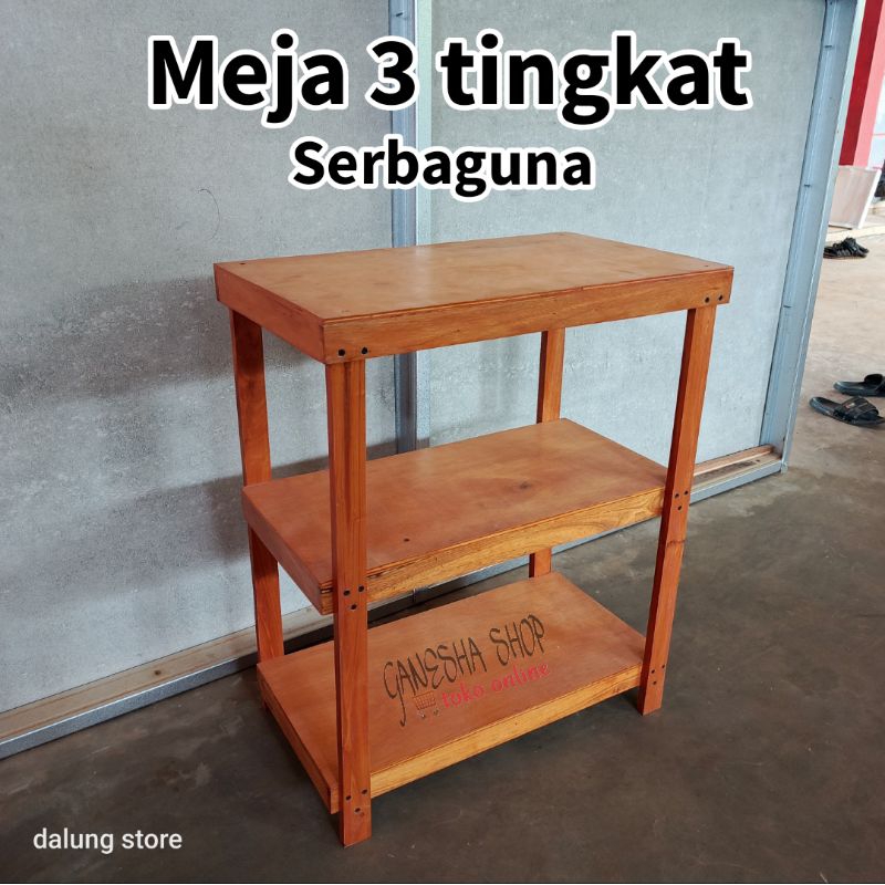 Jual meja kayu 3 susun meja dispenser meja kompor meja aquarium meja ...