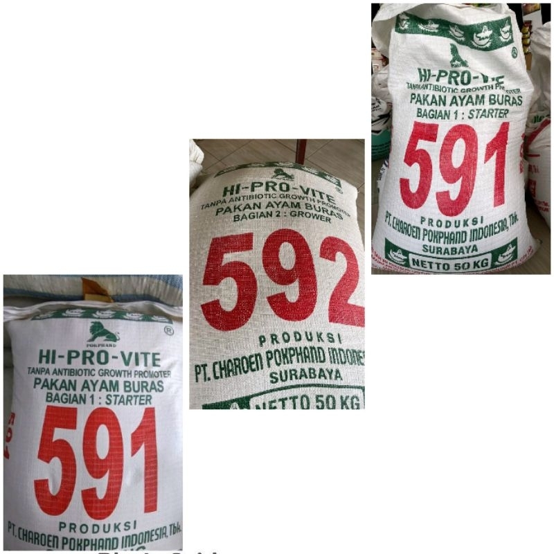 Jual 591&592 Pur Pakan Anakan Ayam Bangkok Hi pro vite Pakan Ayam 1 kg ...