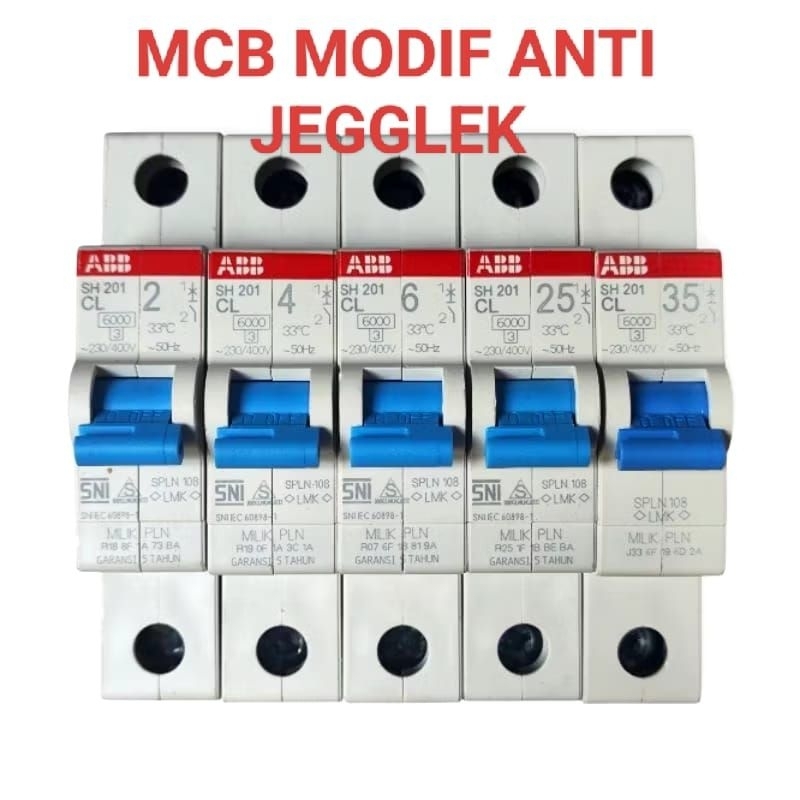 Jual MCB PLN ABB SH201 Modif request 1phase Anti jagglek | Shopee Indonesia