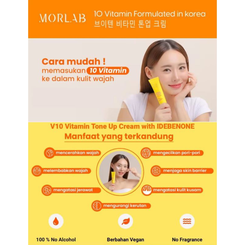 Jual MORLAB V10 VITAMIN TONE UP CREAM | Shopee Indonesia