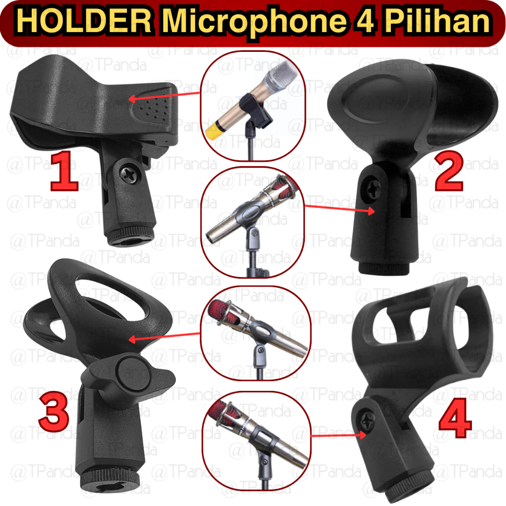 Jual DYNAMIC Microphone Holder Mounting Flexible Mikrofon Bulat Ke ...