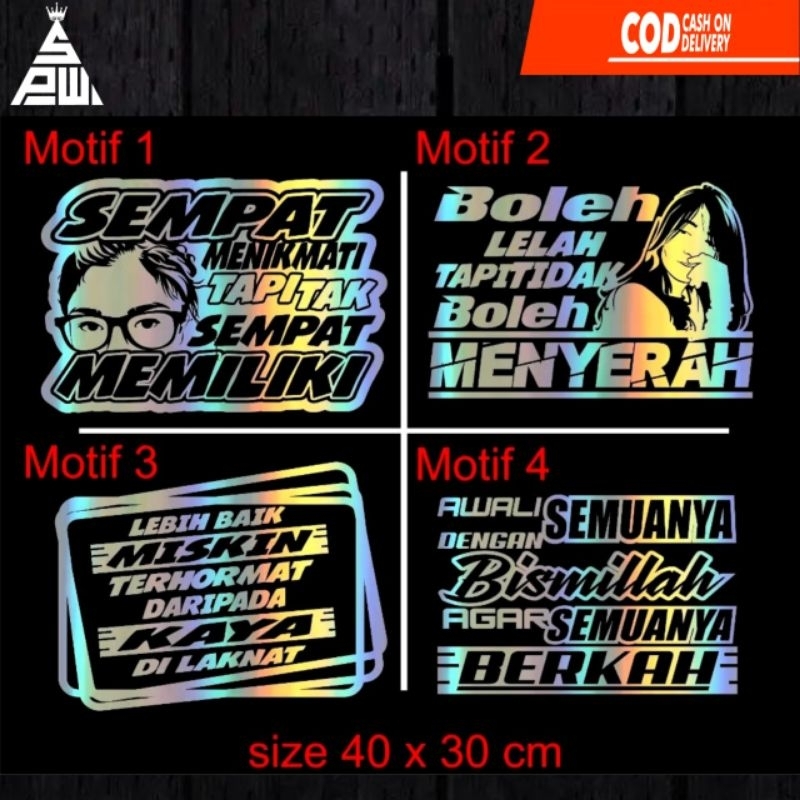 Jual Stiker Kaca Mobil Truck Catting Sticker Reflective Kata Kata Kaca ...