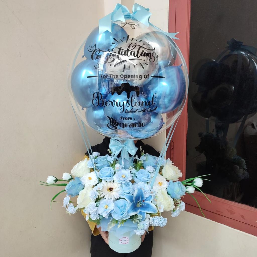 Jual Buket Balon Bucket Balon Bunga EXTRA LARGE FULL BUNGA Kaisha.ms ...