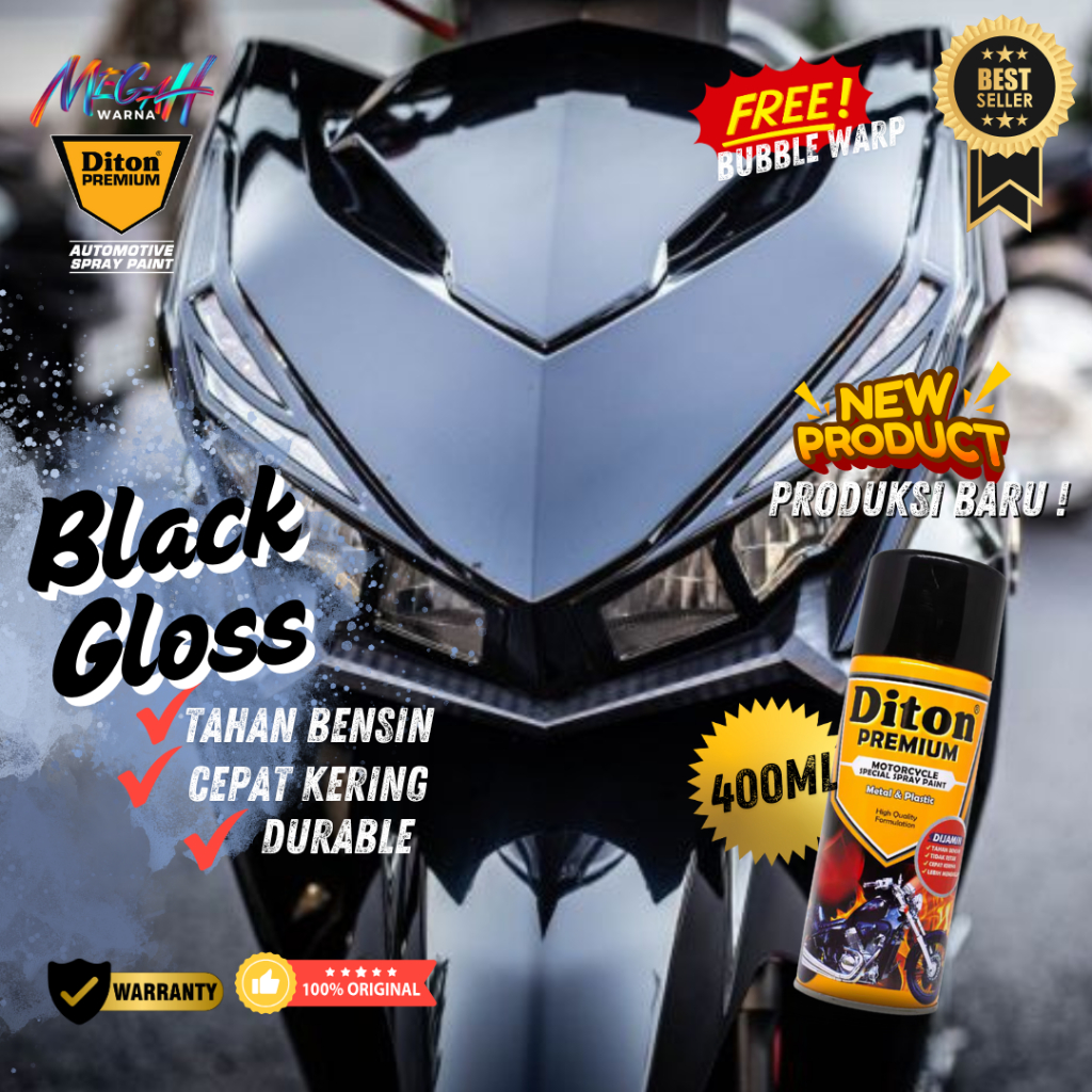 Jual Pilok Pilox Cat Semprot Diton 400cc Hitam Gloss Premium 9109 Kilap ...