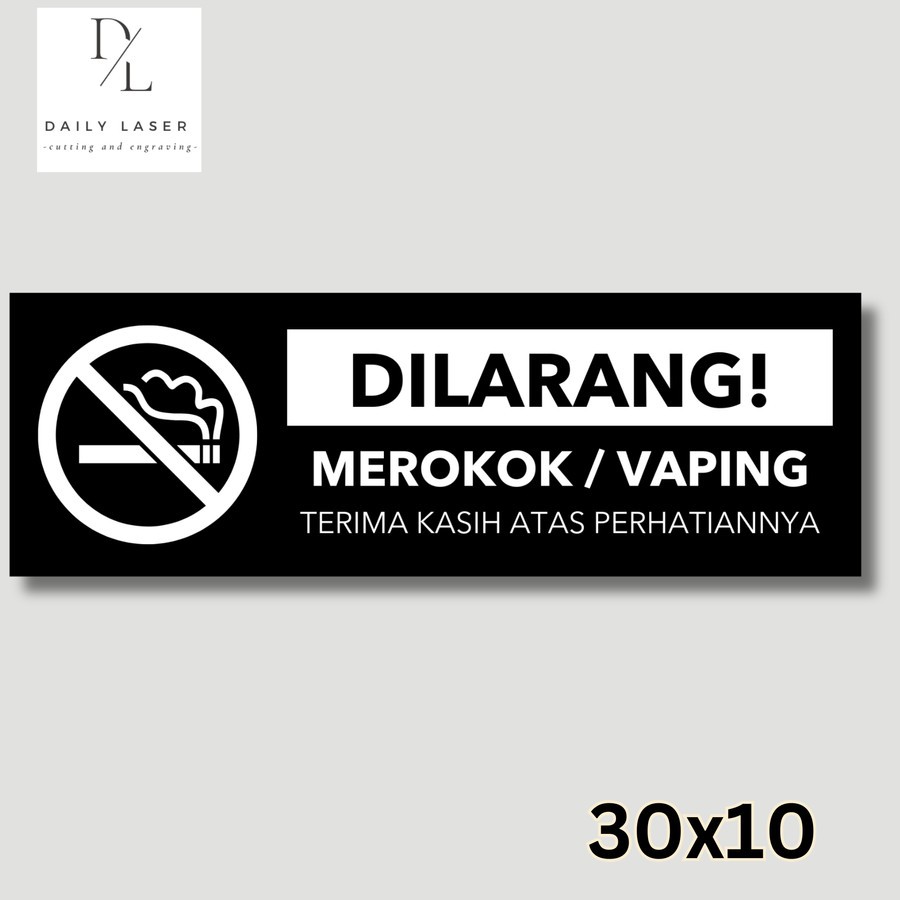 Jual Signage Dilarang Merokok Sign Board Akrilik - Akrilik Hitam ...