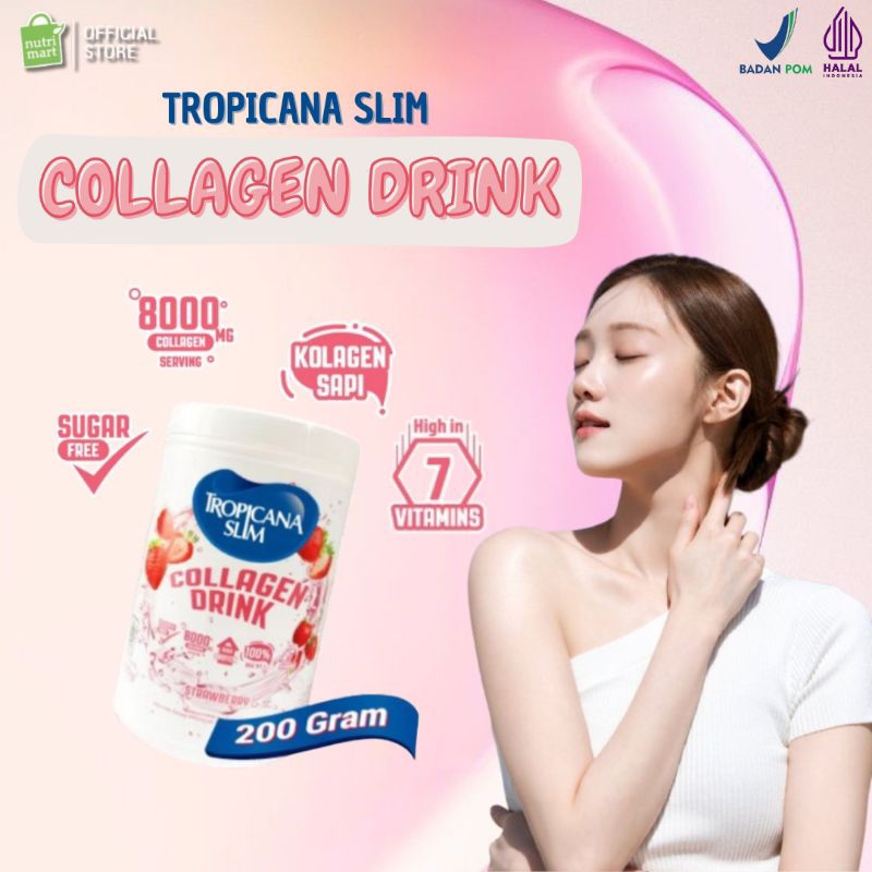 Jual Tropicana Slim Collagen Drink Strawberry 200gr Minuman Kolagen ...