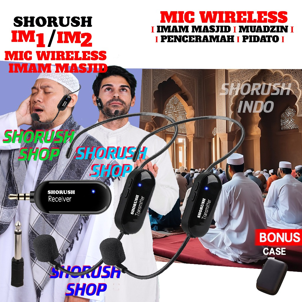 Jual Shorush IM 1 / IM 2 Microphone Mic Clip On Wireless Bando UHF 2.4G ...