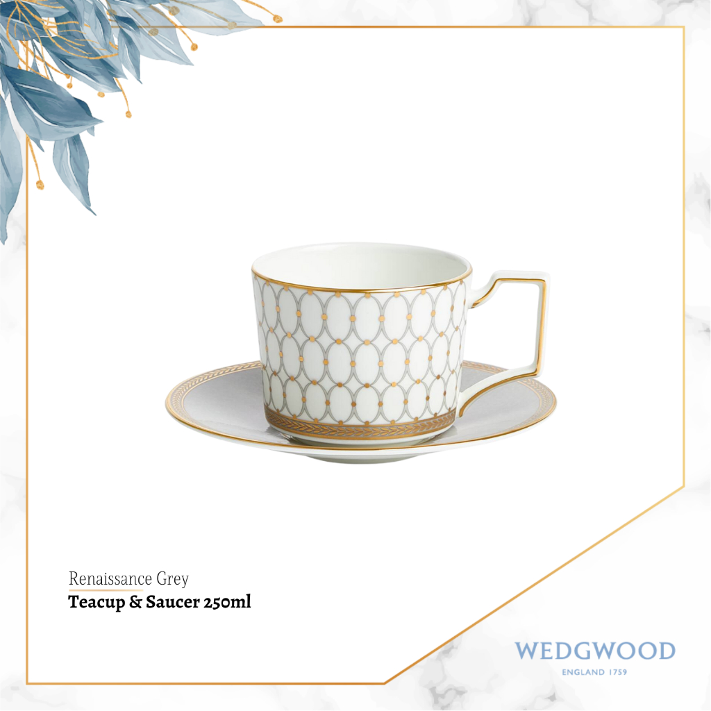 Jual Teacup & Saucer Wedgwood Renaissance Grey - 250ml | Shopee Indonesia