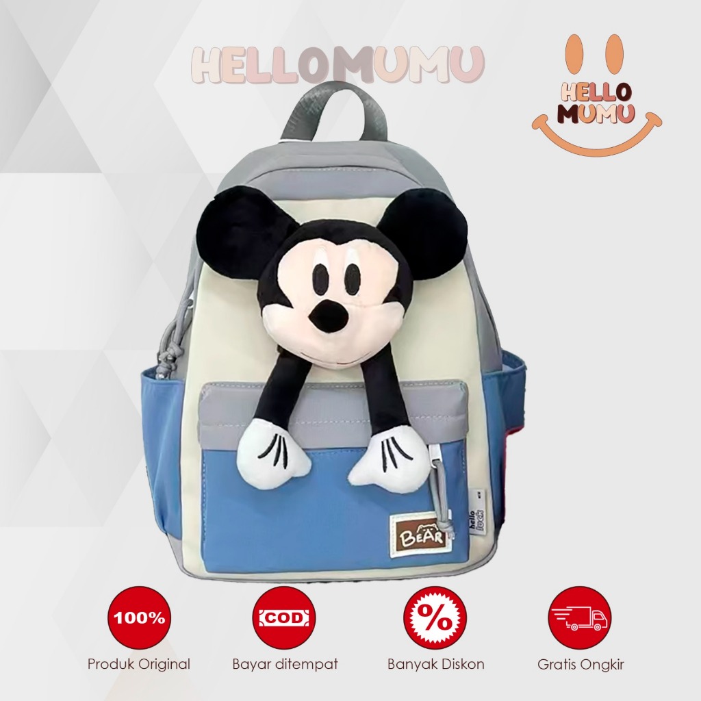 Jual Hellomumu Backpack MICKEY MOUSE Bag - HM380 | Shopee Indonesia