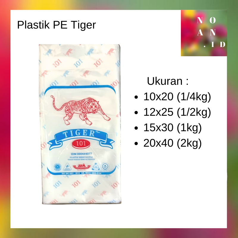 Jual Plastik Pe Tiger 101 ukuran 1/4kg 1/2kg 1kg 2kg kantong sayur ...