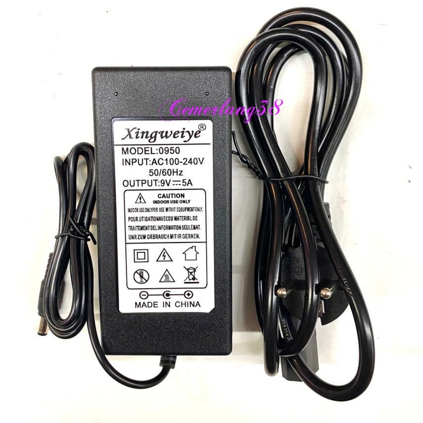 Jual adaptor 5a 9v jack standar + Kabel Power Adapter 9V 5A - 150 cm ...