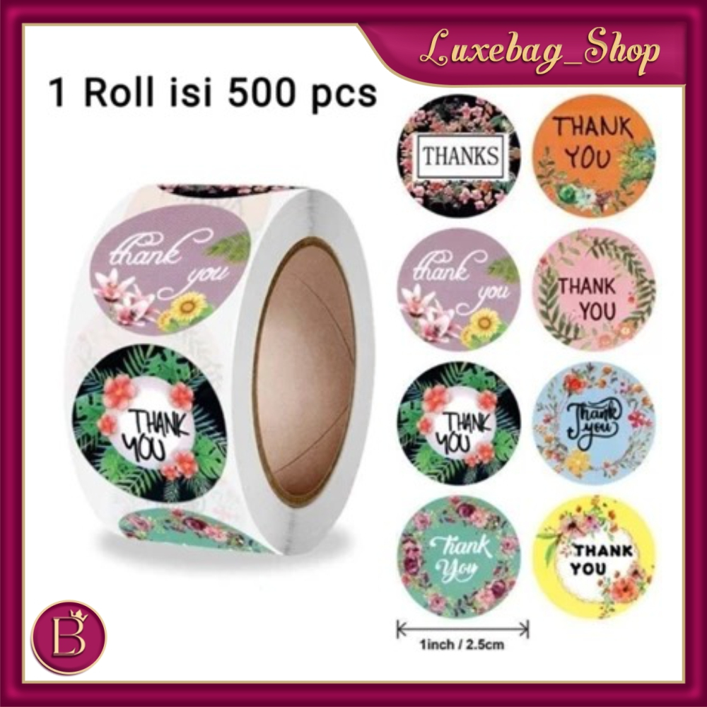 Jual LB - Sticker Thankyou 1 Roll 500Pcs / Sticker Thank You / Sticker ...