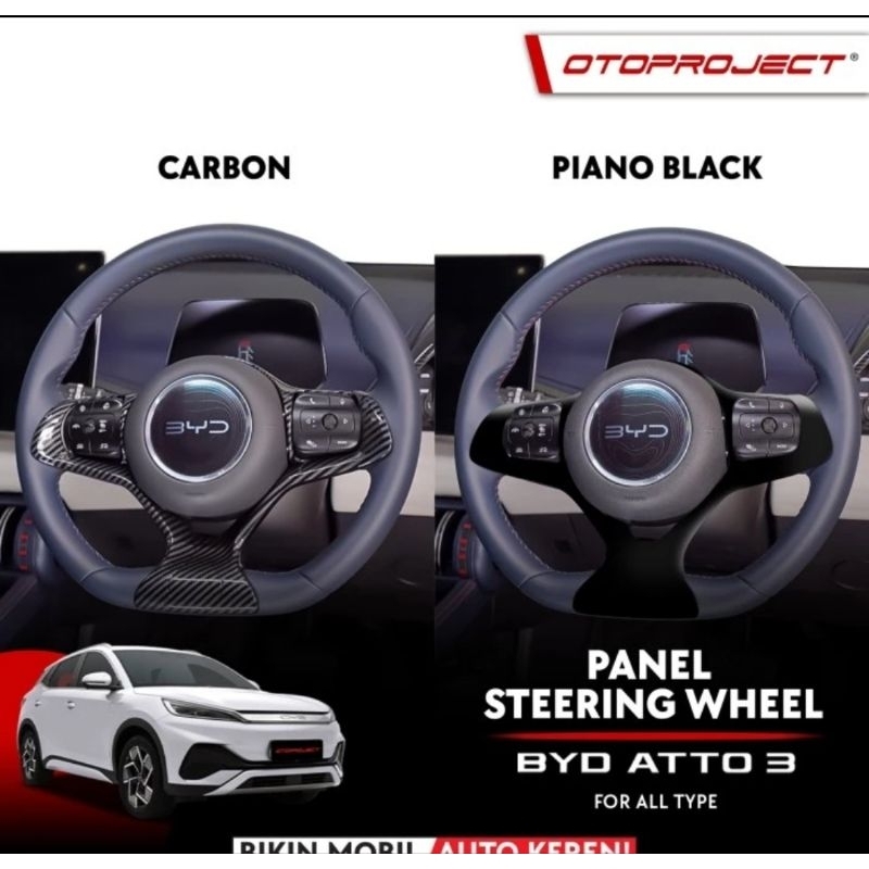 Jual OTOPROJECT Panel Steering Wheel Stir BYD ATTO 3 Warna Carbon ...