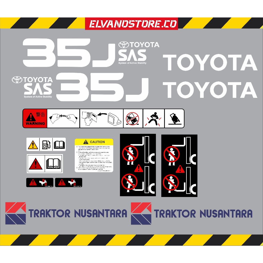 Jual STICKER ALAT BERAT STIKER FORKLIFT TOYOTA 35J SAS BAHAN WATERPROOF ...