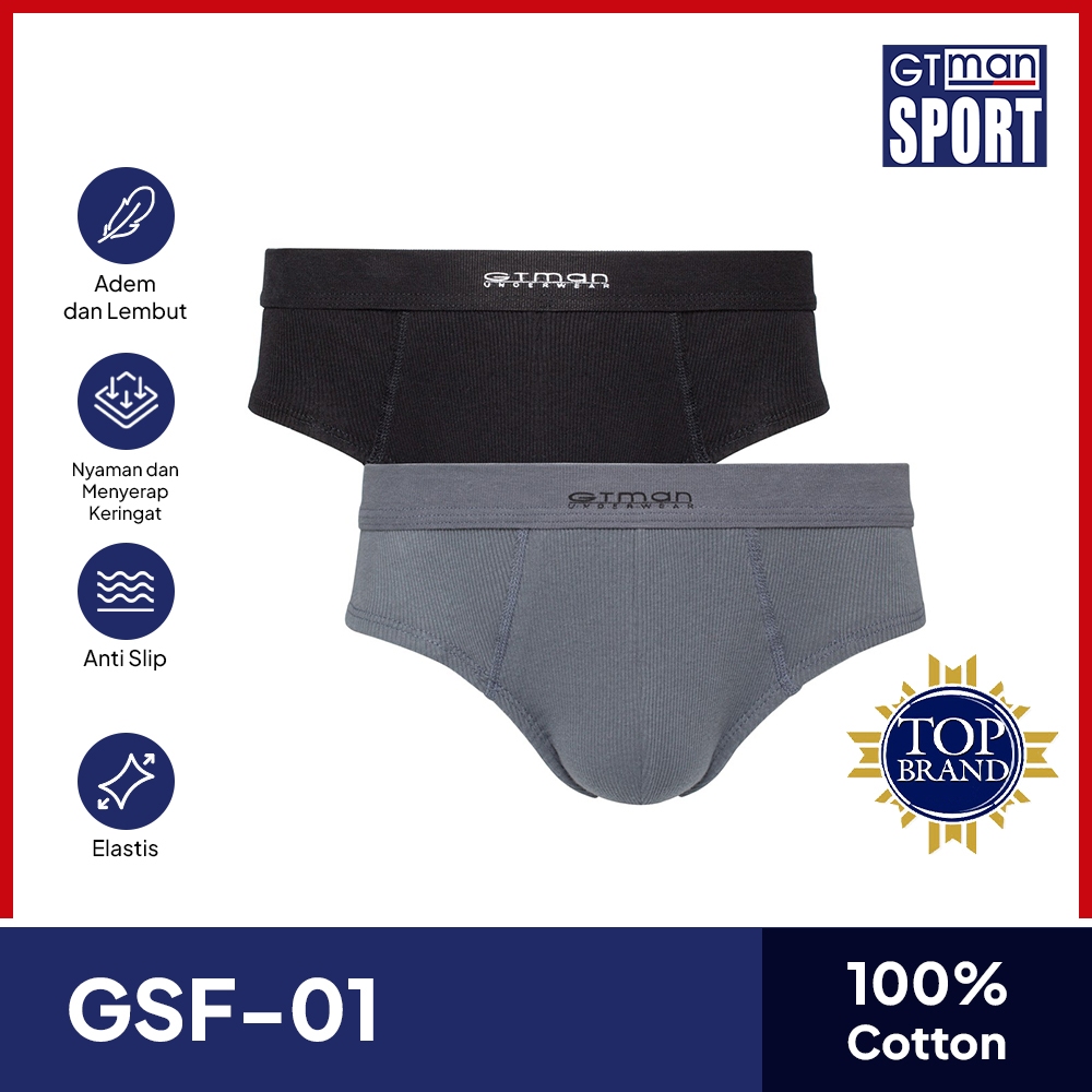 Jual GT Sport Celana Dalam Pria GT MAN GSF01 Isi 2 Pcs - Briefs Men Underwear Anti Slip Adem dan ...