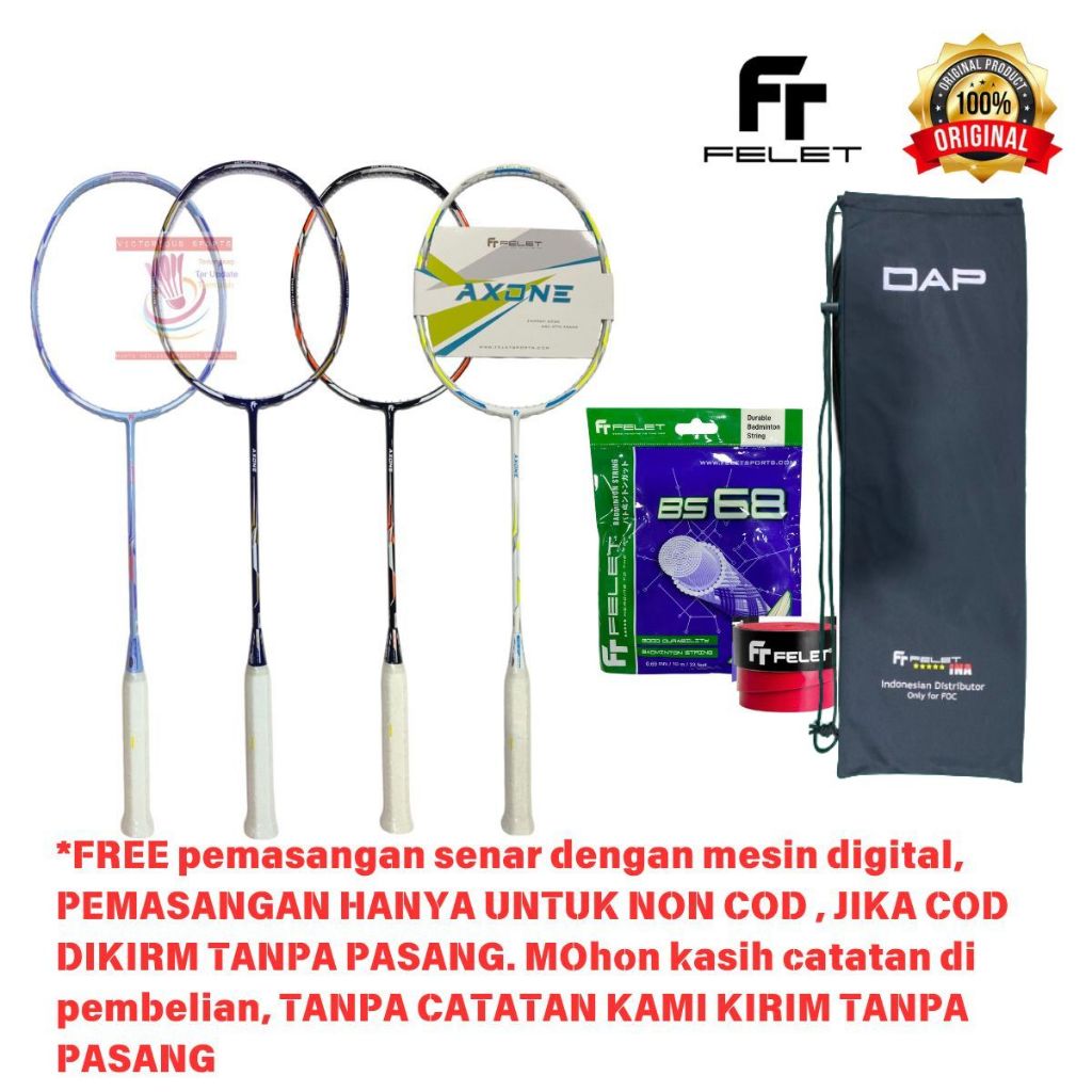 Jual RAKET FELET BADMINTON BULUTANGKIS FELET AXONE ORIGINAL | Shopee ...