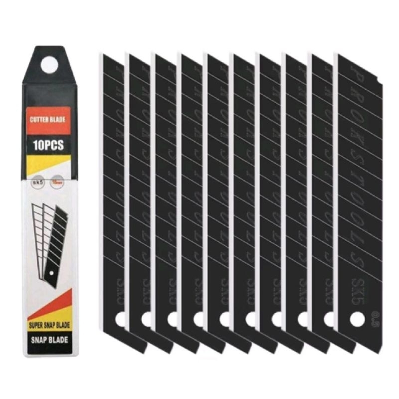 Jual Isi Ulang Cutter 10pcs Ukuran Hitam Besar 18mm SK5 Reffil Cutter ...