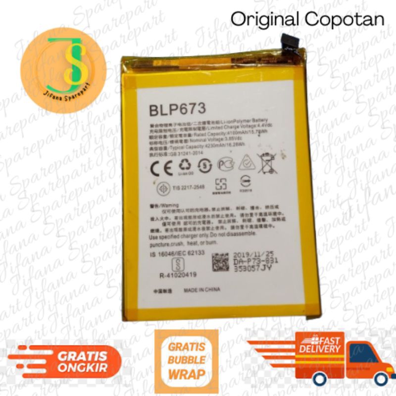 Jual Baterai Oppo A3s / A5 BLP673 4100 mAh Original Copotan | Shopee ...